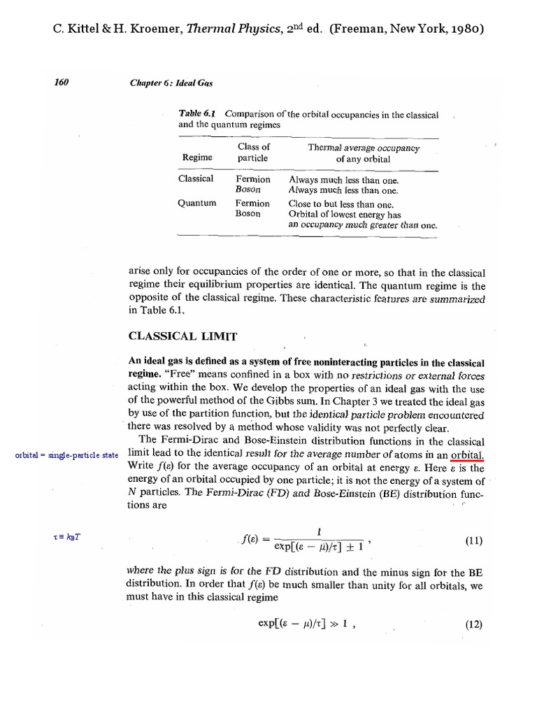 Classical Limit Statistical Physics | PDF