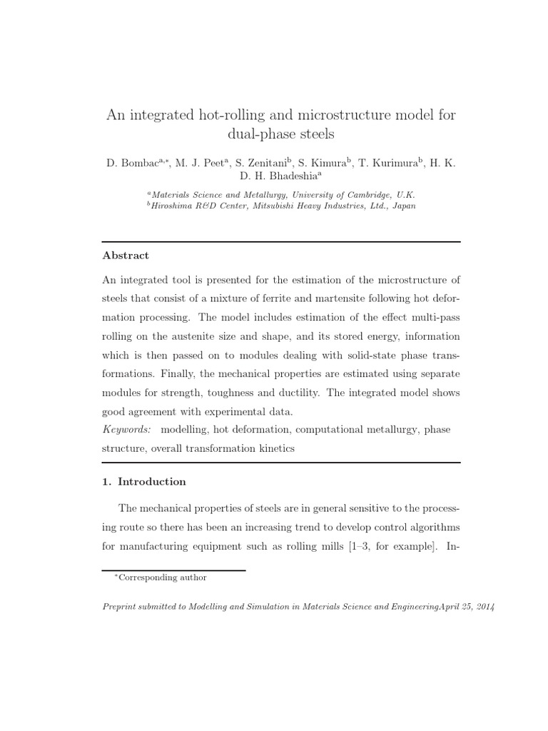 Modeling the Microstructure and Mechanical Properties of Dual-Phase Steels Through an Integrated ...