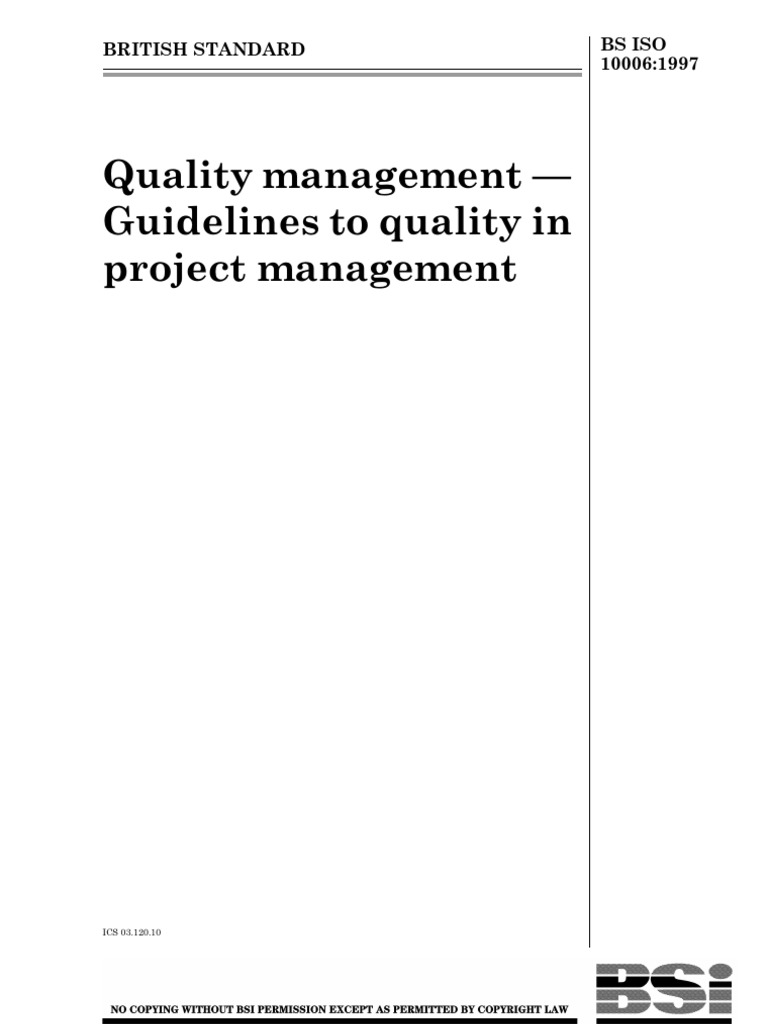 ISO 10006 - Project Management | PDF | Science & Mathematics