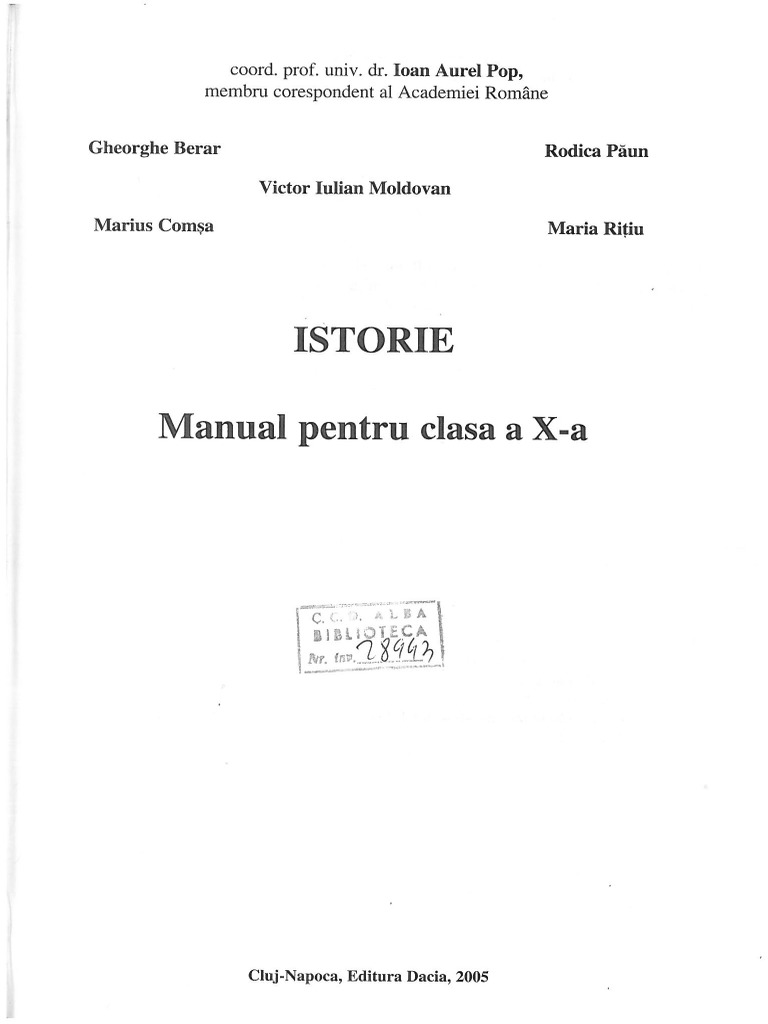 Istorie - Manual Clasa A X-A | PDF