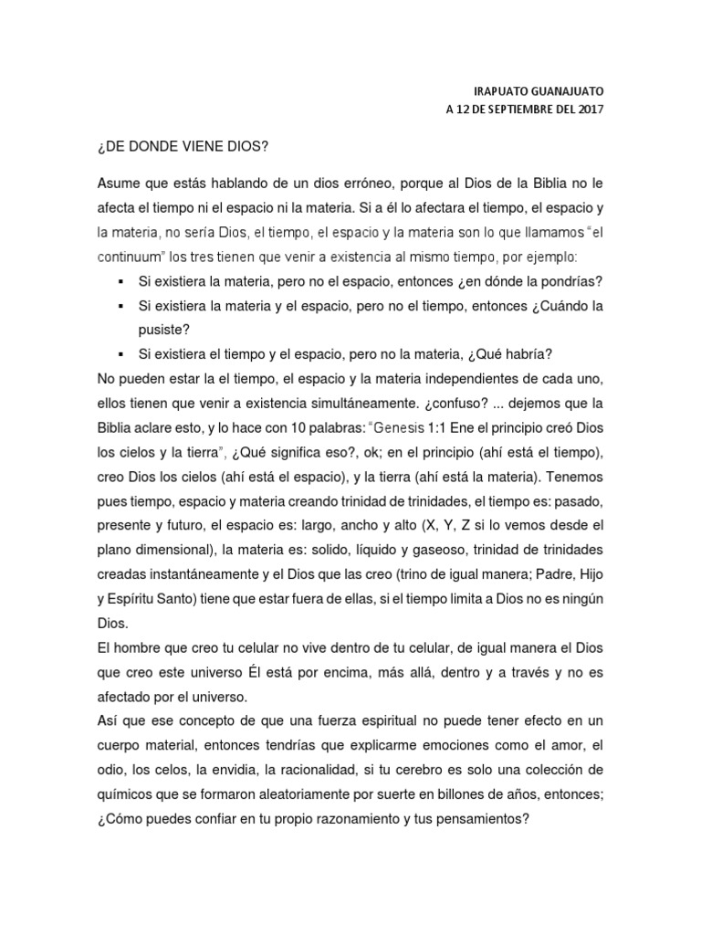 De Donde Viene Dios | PDF | Importar | Dios