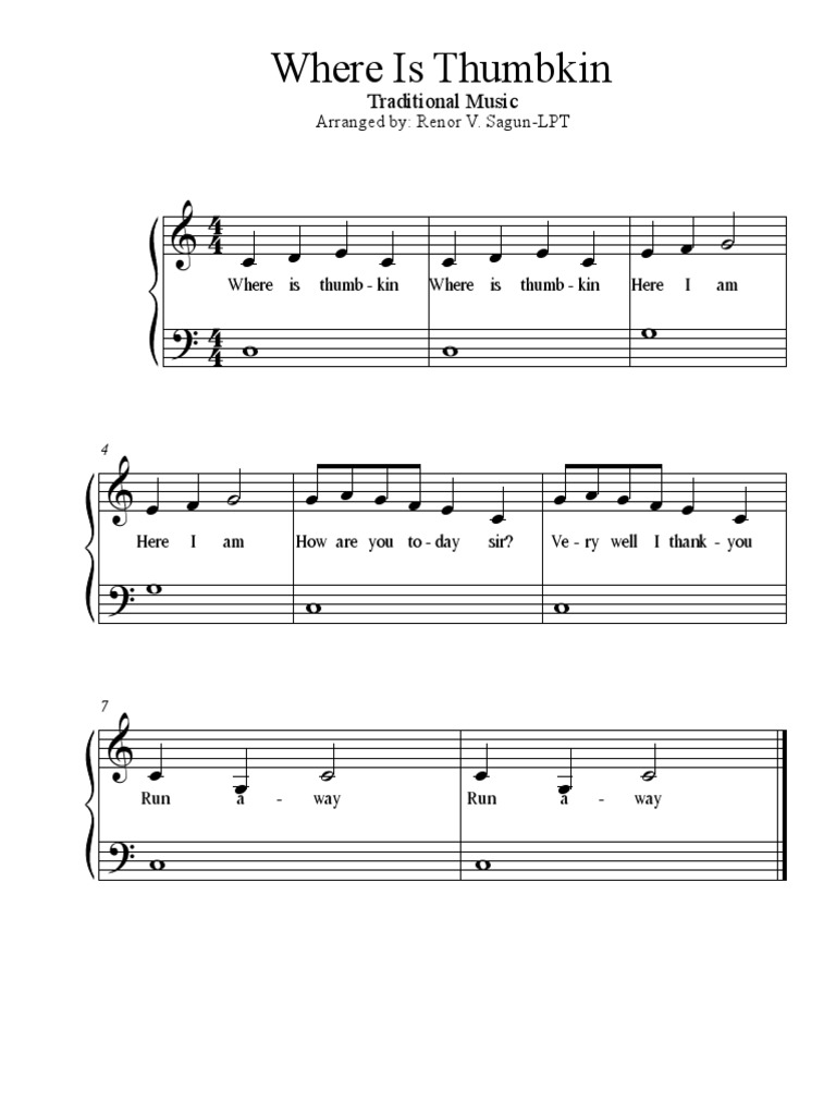 Where Is Thumbkin | PDF | Leisure