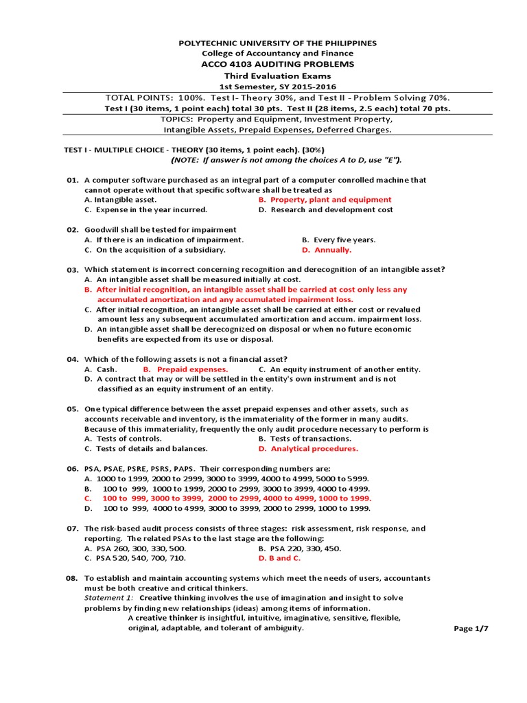 Acco 4103 AP Reviewer Eval2 Qa | PDF | Intangible Asset | Depreciation