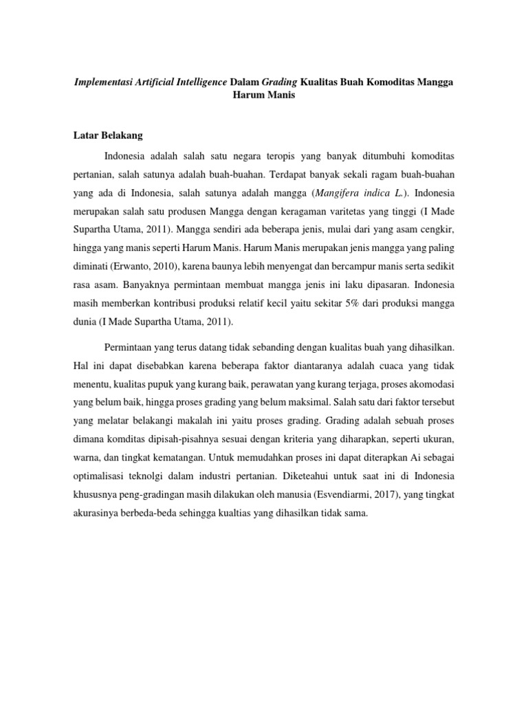 Implementasi Artificial Intelligence Dalam Grading Kualitas Buah ...