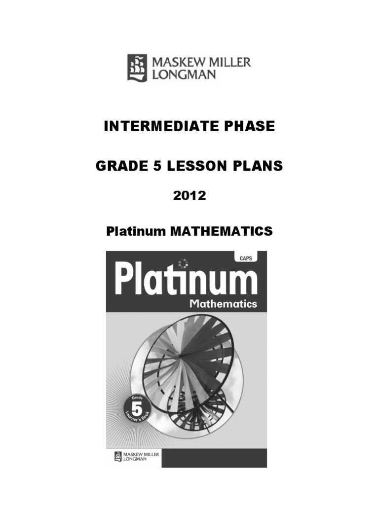 Platinum Mathematics Grade 5 Lesson Plans | PDF | Multiplication ...