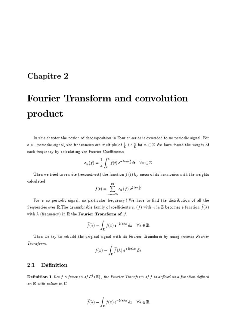 Fourier Transform | PDF | Convolution | Fourier Transform