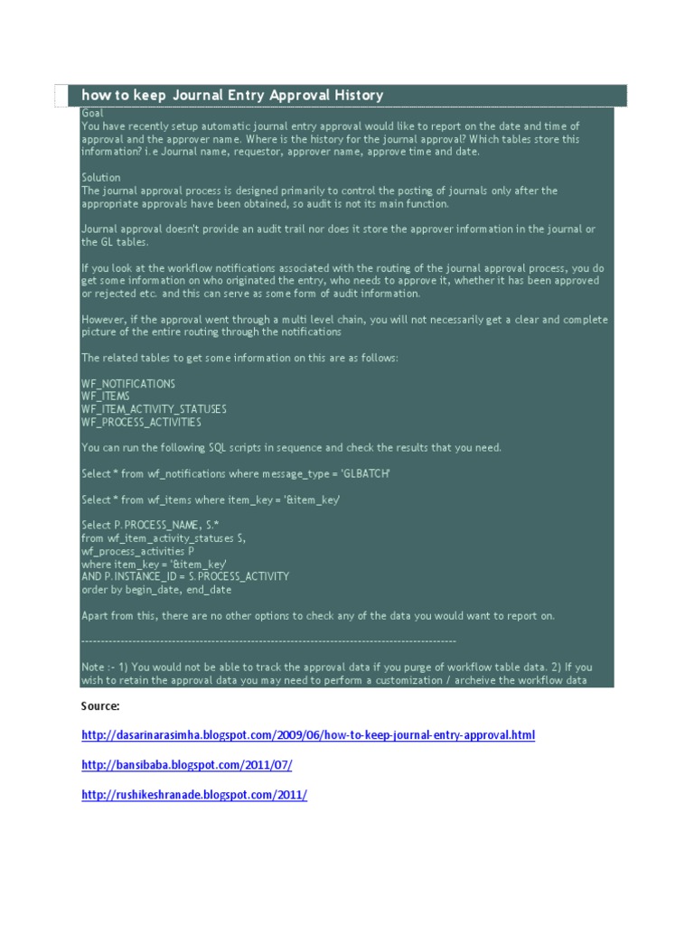 How To Keep Journal Entry Approval History | PDF | Computing ...