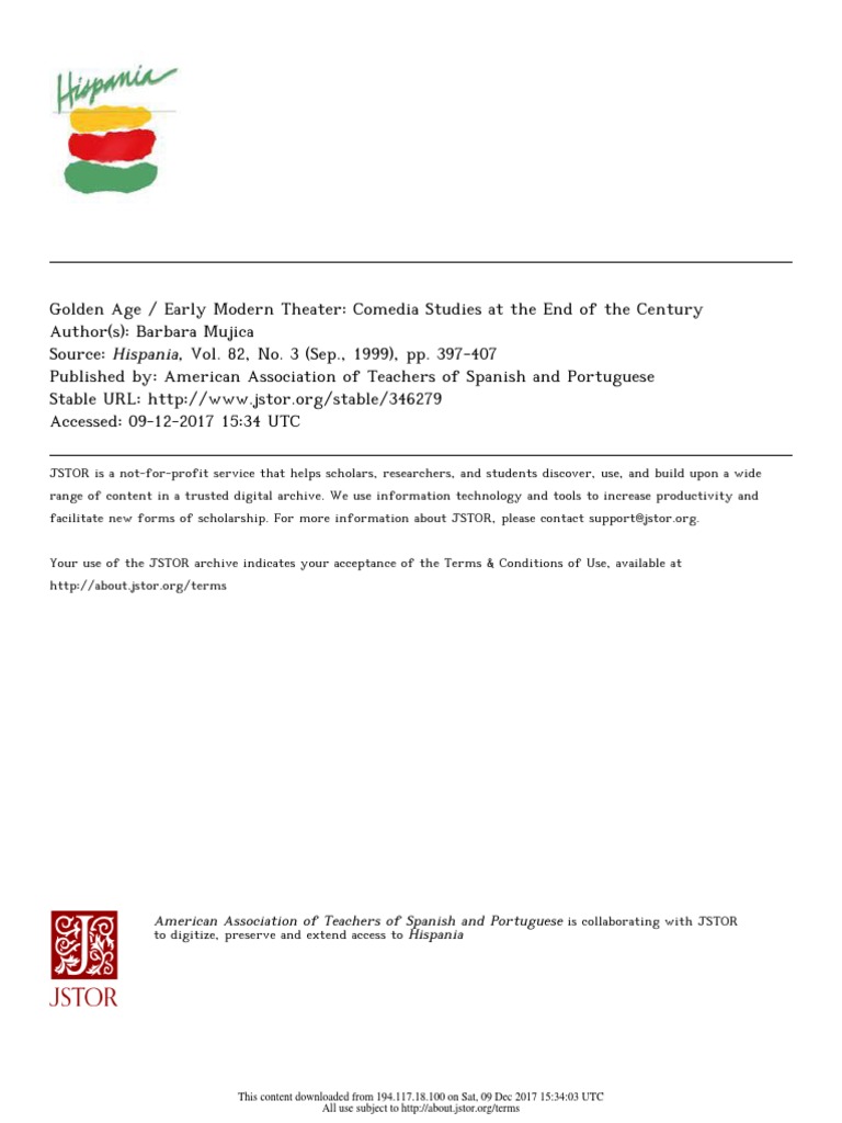 Spanish Golden Age | PDF | Theatre | Postmodernism