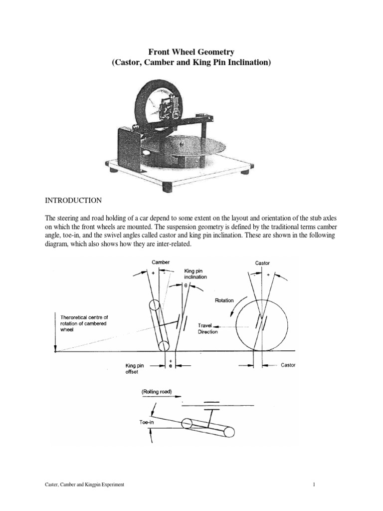 Front Wheel Geometry Explained | PDF | Suspension (Vehicle) | Steering