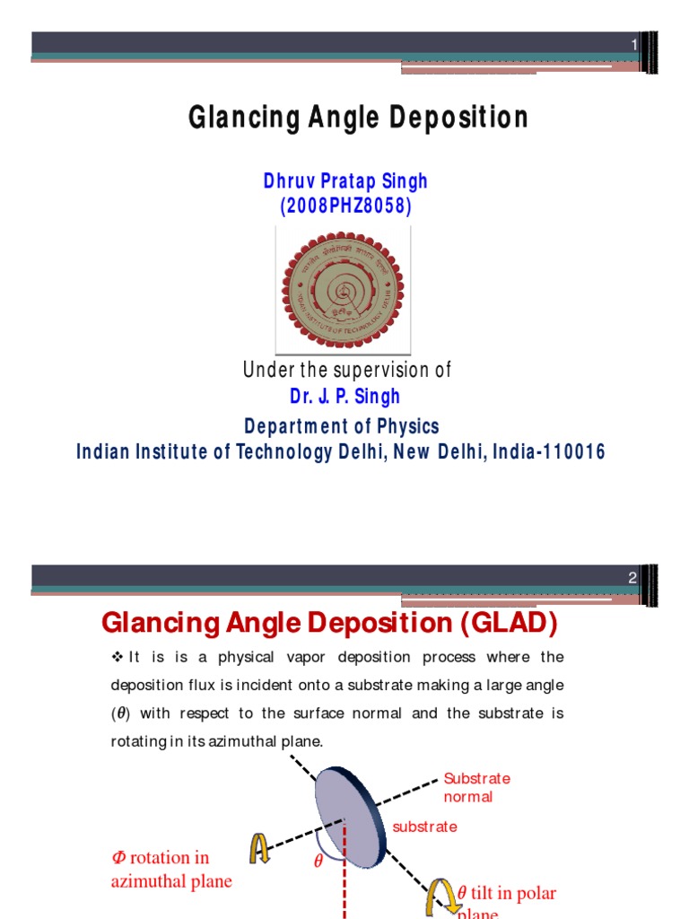 Glancing Angle Deposition Method (GLAD) | PDF | Angle | Nanotechnology