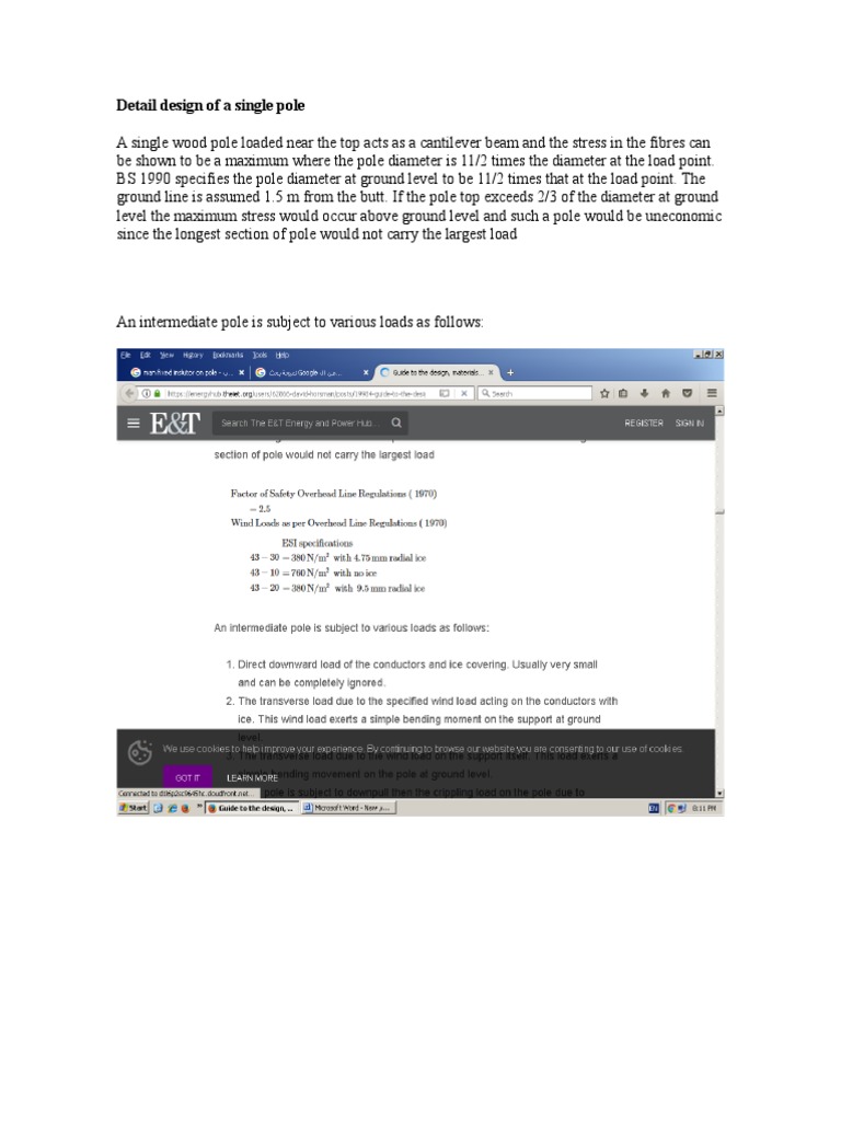 Detail Design of A Single Pole | PDF