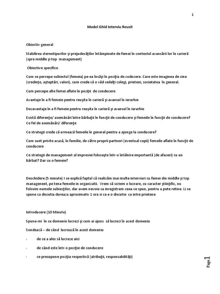 Model Interviu Reusit | PDF