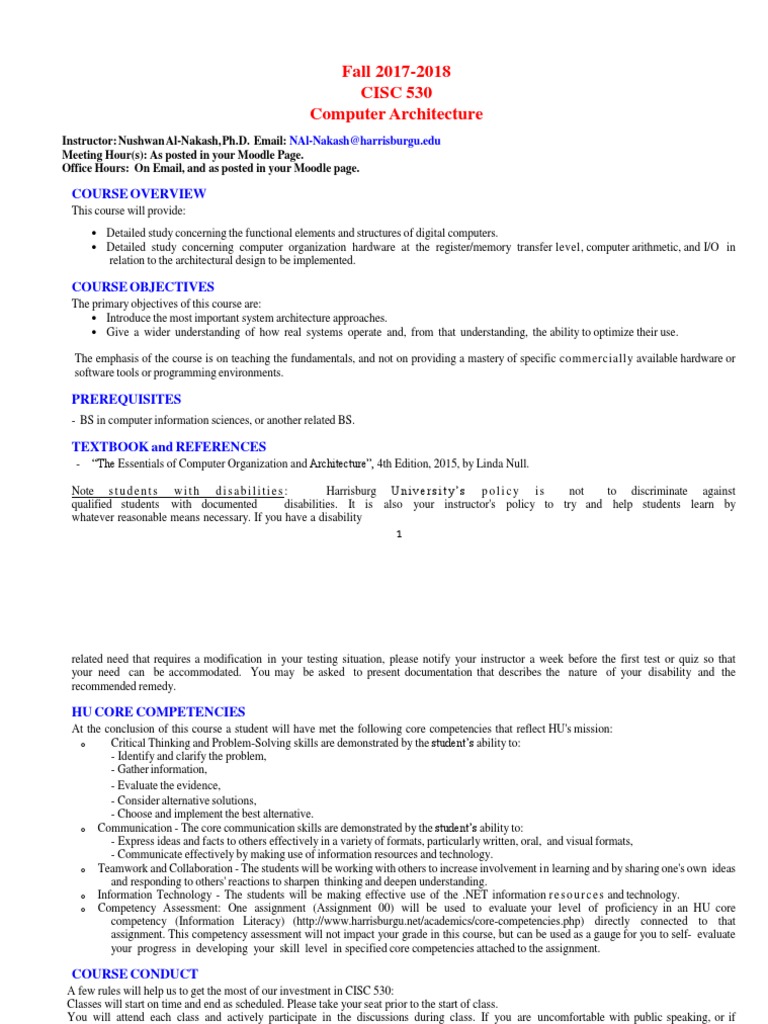 CISC 530 Syllabus Fall 2017 | PDF | Competence (Human Resources ...