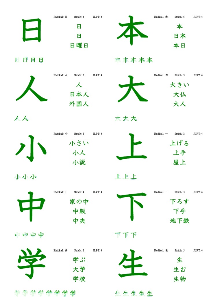 Kanji Flashcards | PDF