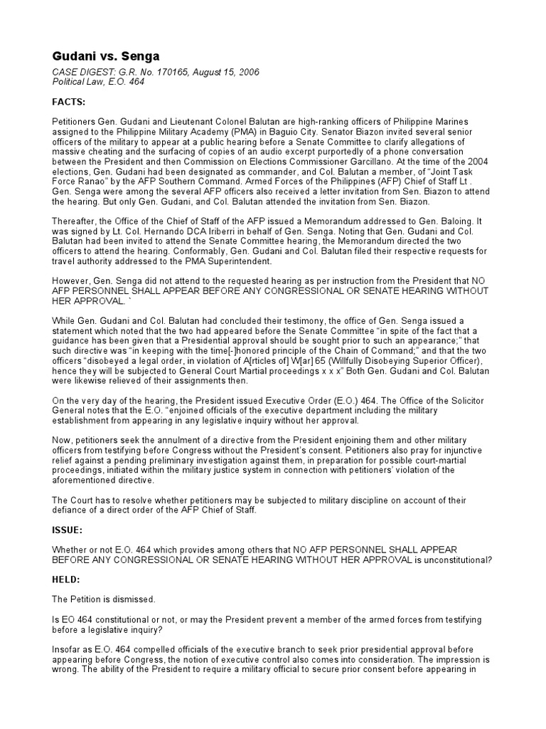 Gudani Vs Senga | Download Free PDF | American Government | Presidents ...