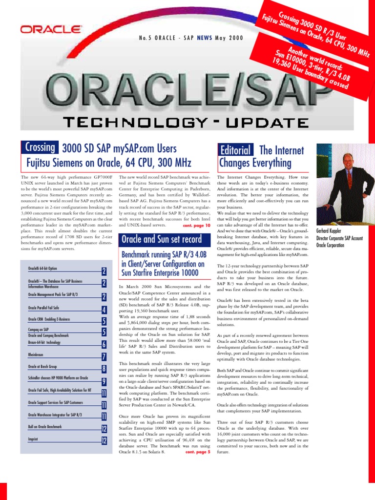 The Internet Changes Everything Fujitsu Siemens On Oracle, 64 Cpu, 300 ...