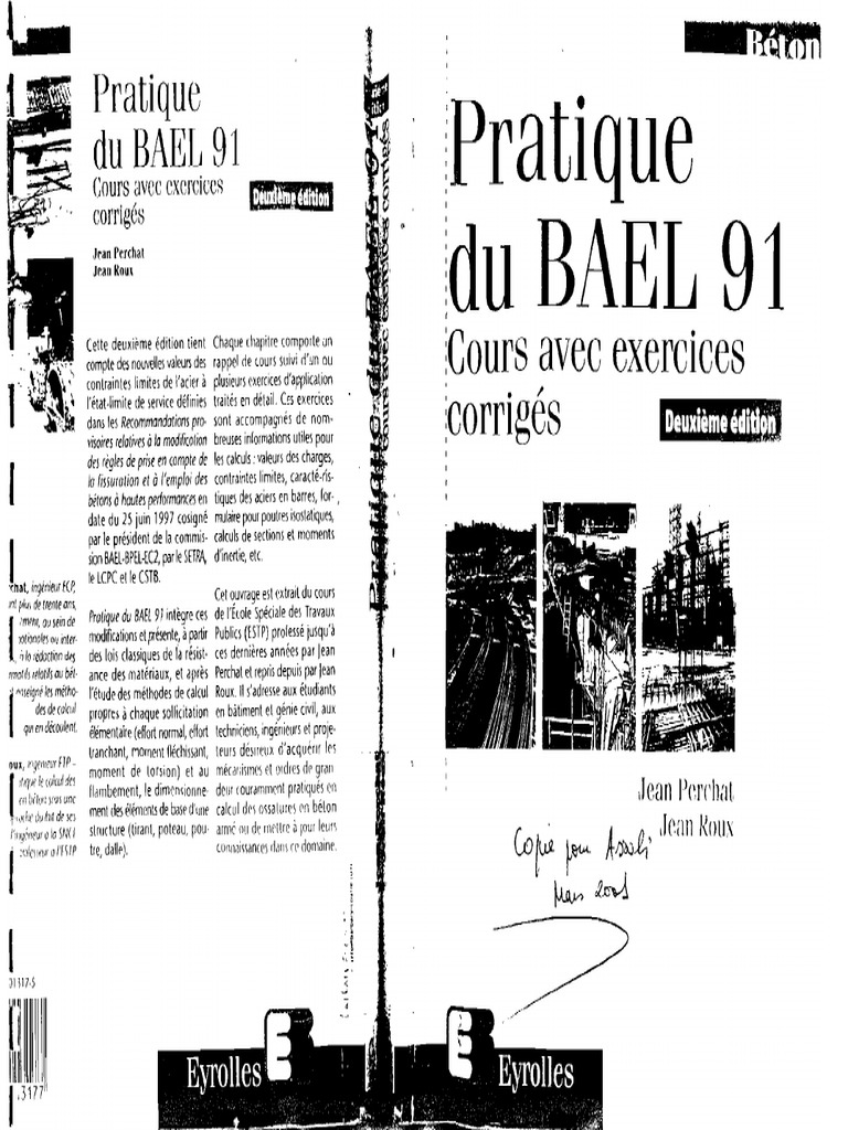 Pratique Du BAEL 91. Cours Avec Exercices Corrigés - Perchat, Roux - Eyrolles, 10 PDF | PDF