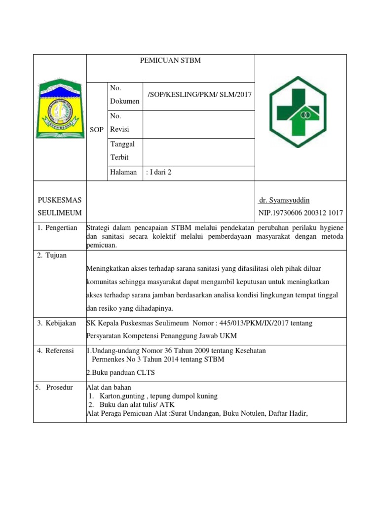 SOP Pemicuan STBM di Puskesmas | PDF | Karier & Perkembangan ...