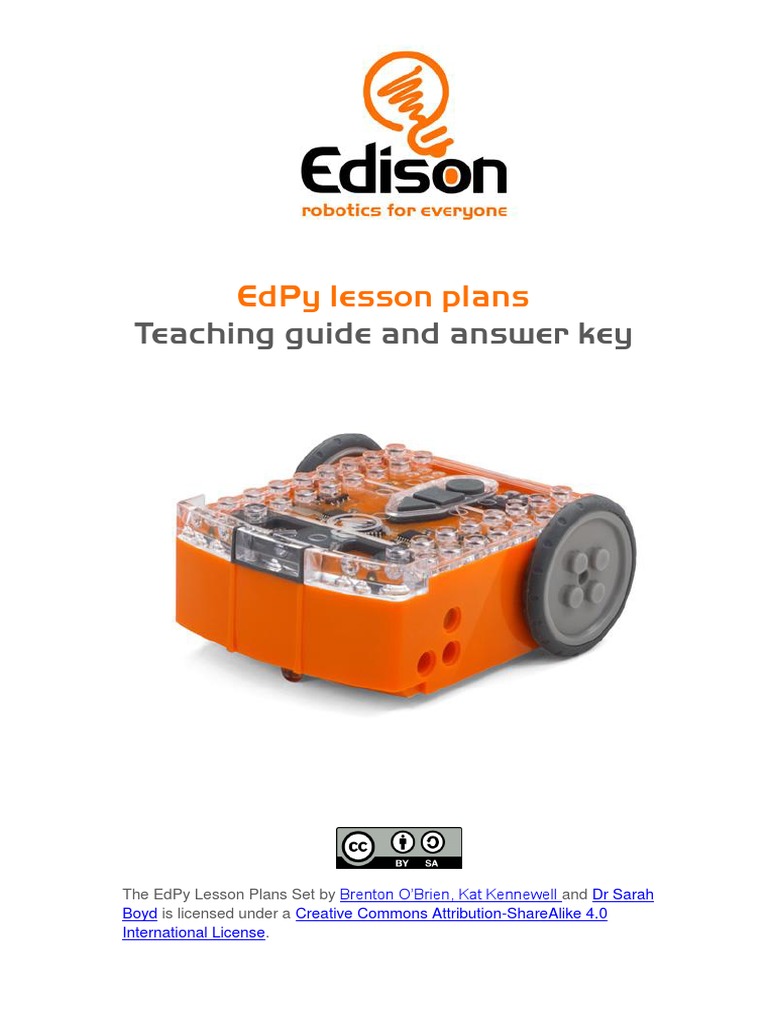 EdPy Teachers Guide Complete | PDF | Lesson Plan | Robot