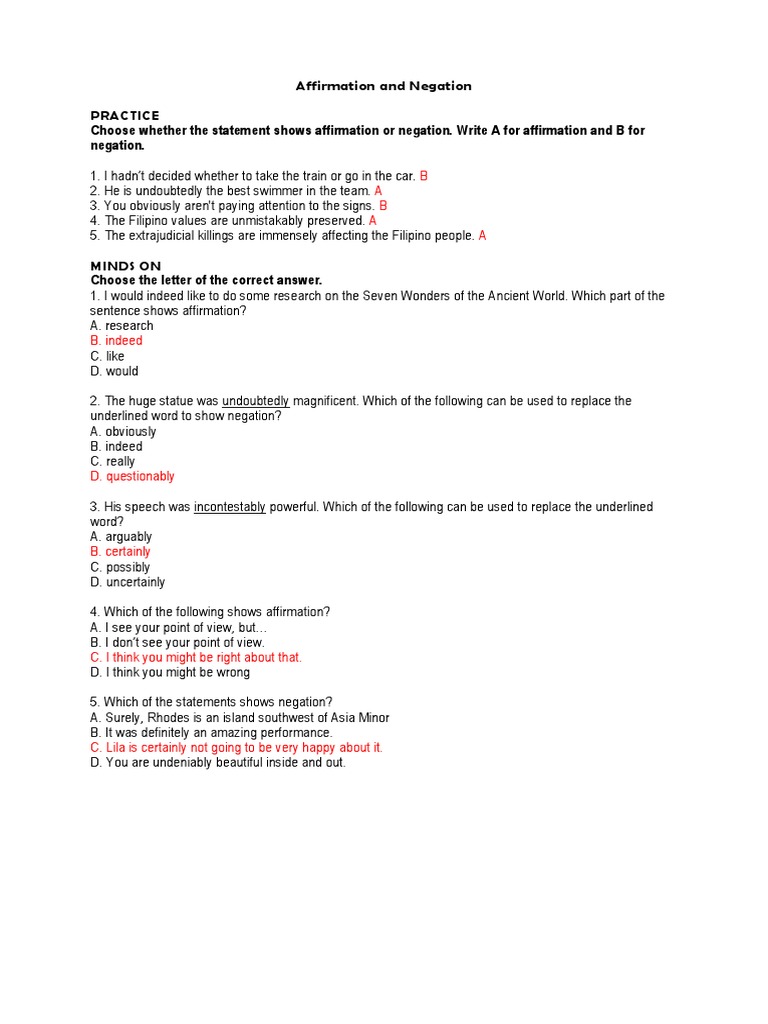 Affirmation And Negation Pdf Truth Cognitive Science