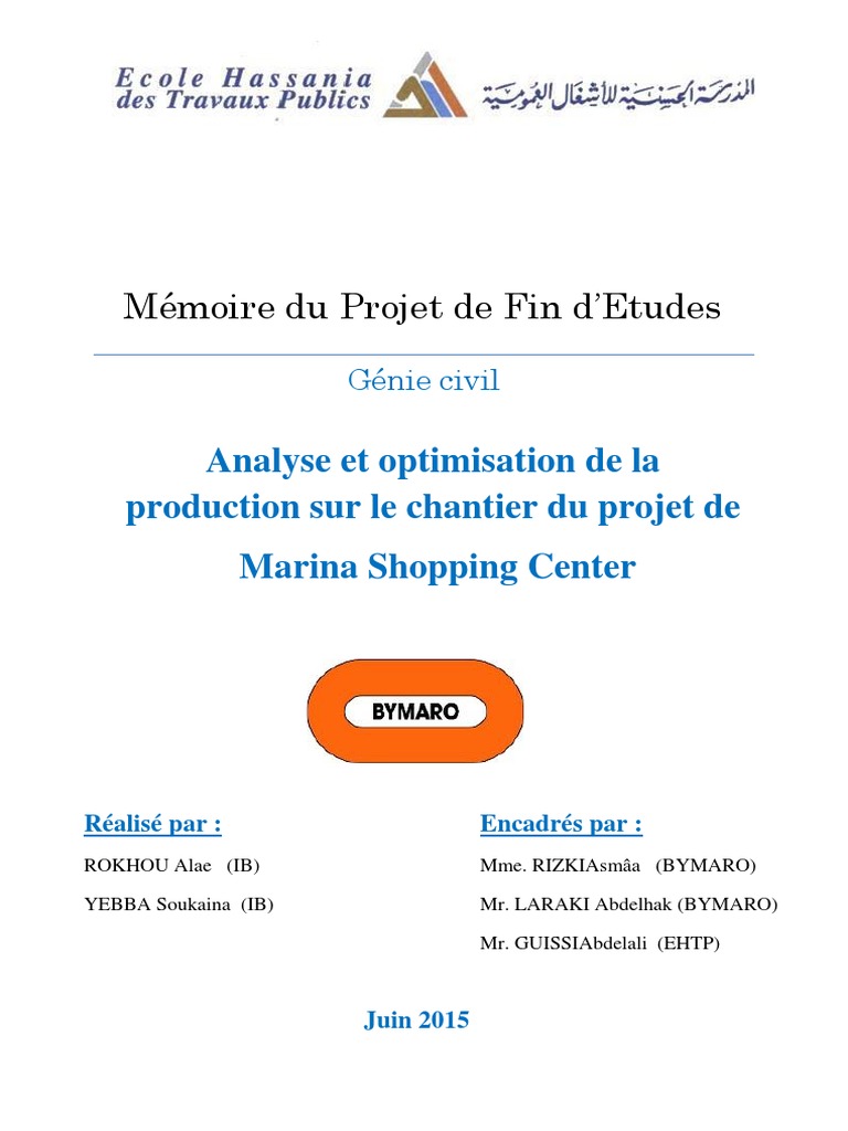 Optimisation chantier Marina Shopping Center | PDF | Développement ...