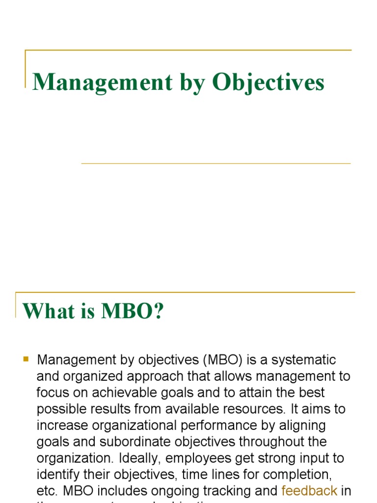 Management by Objectives | PDF | Career & Growth