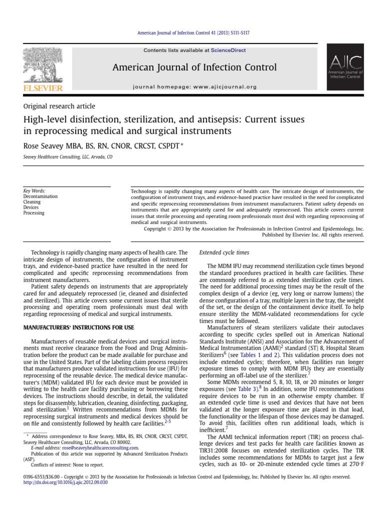 American Journal of Infection Control Volume 41 Issue 5 2013 [Doi 10. ...