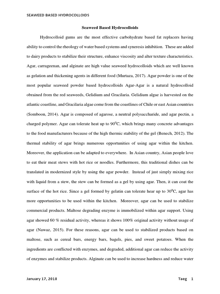 Seaweed Hydrocolloids in Food Applications | PDF | Agar | Seaweed