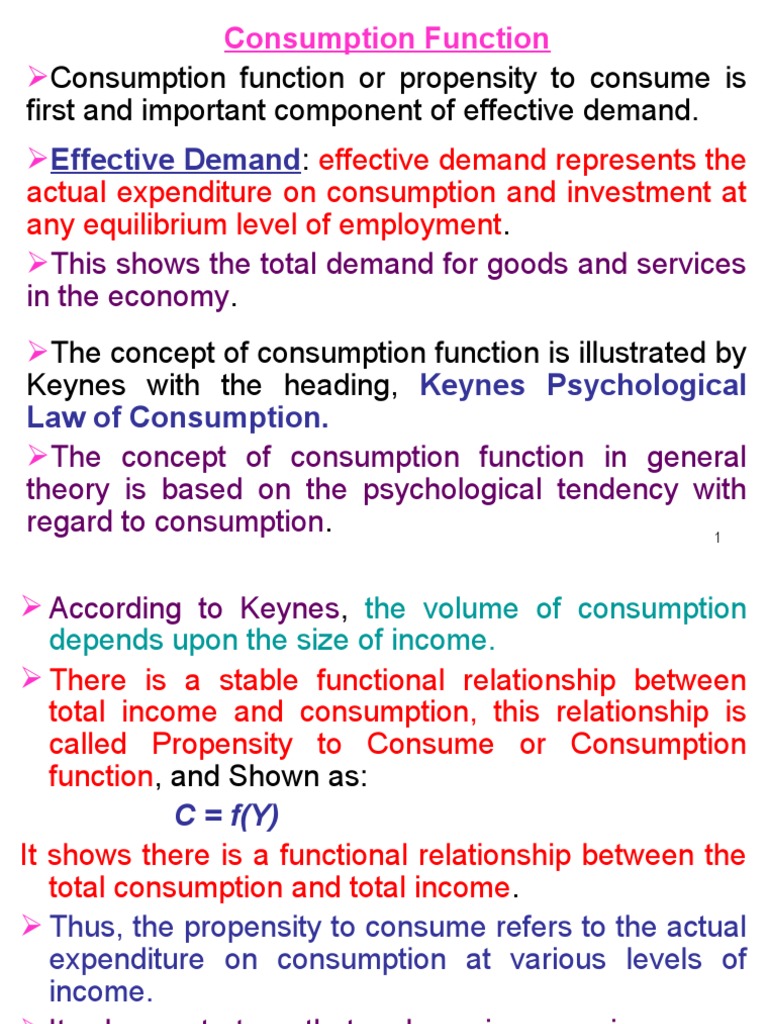 Consumption Function | PDF | Consumption (Economics) | Economies