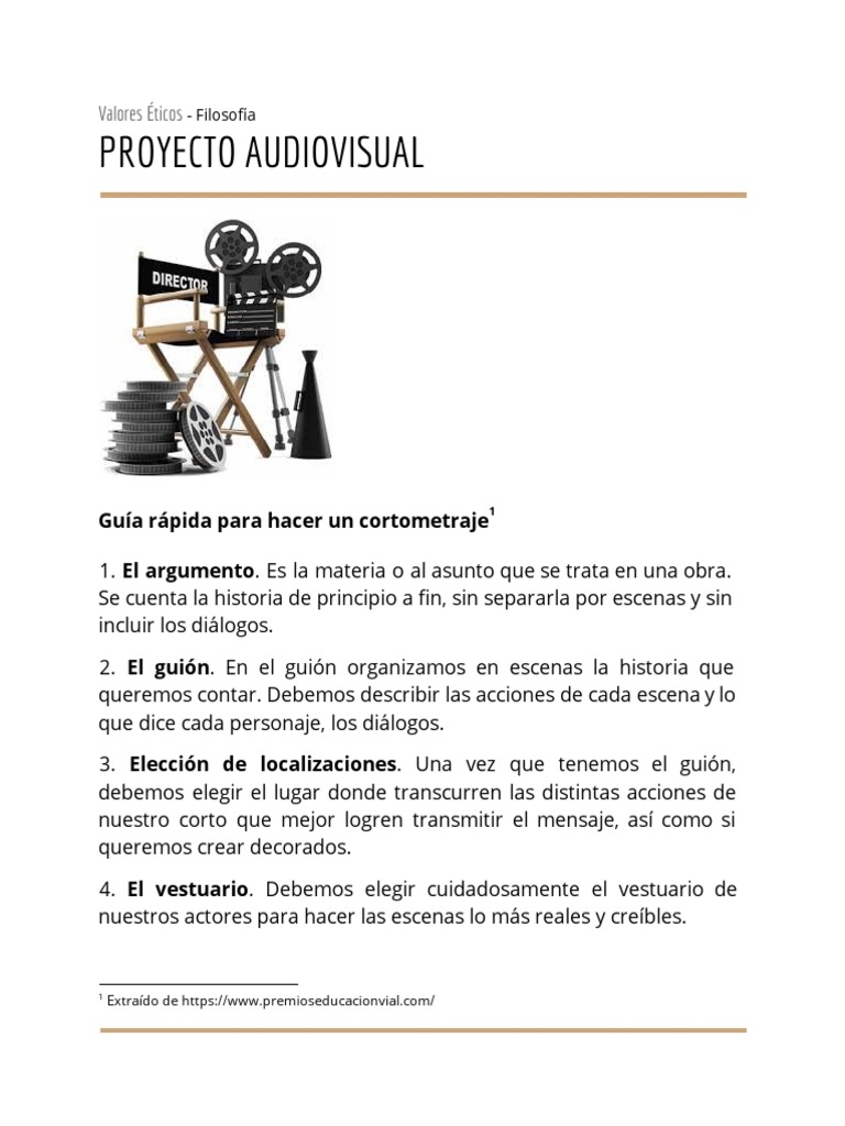 Guía rápida para hacer un cortometraje