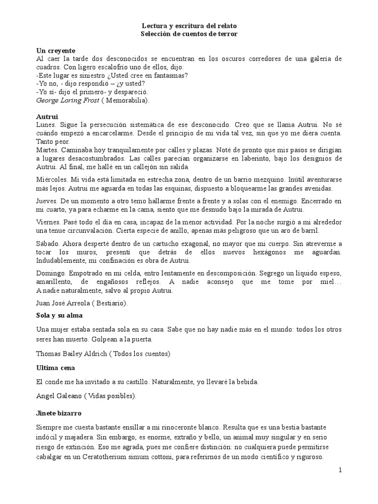 Seleccion Microcuentos de Terror | PDF