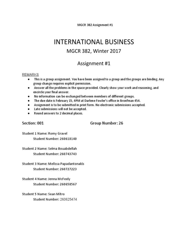 International Business Assignment 1 1 | PDF | Euro | Currency