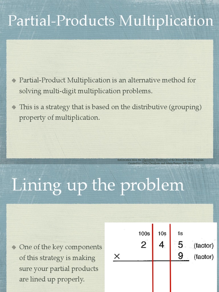 Partial Products | PDF | Multiplication | Discrete Mathematics