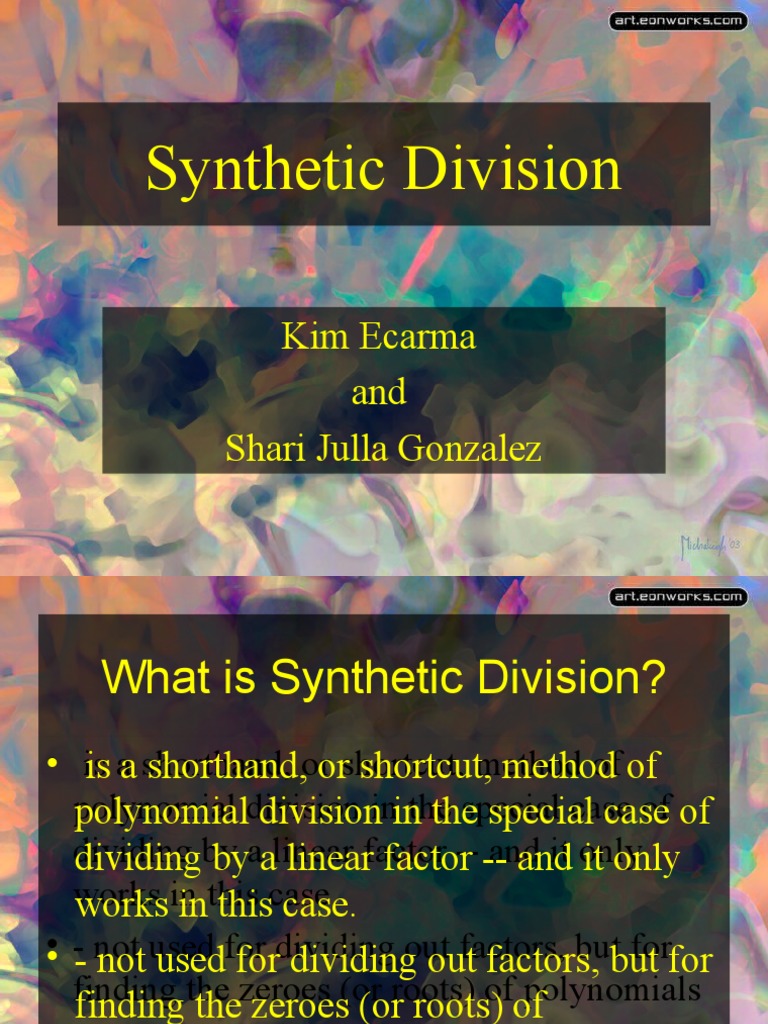 Synthetic Division | PDF
