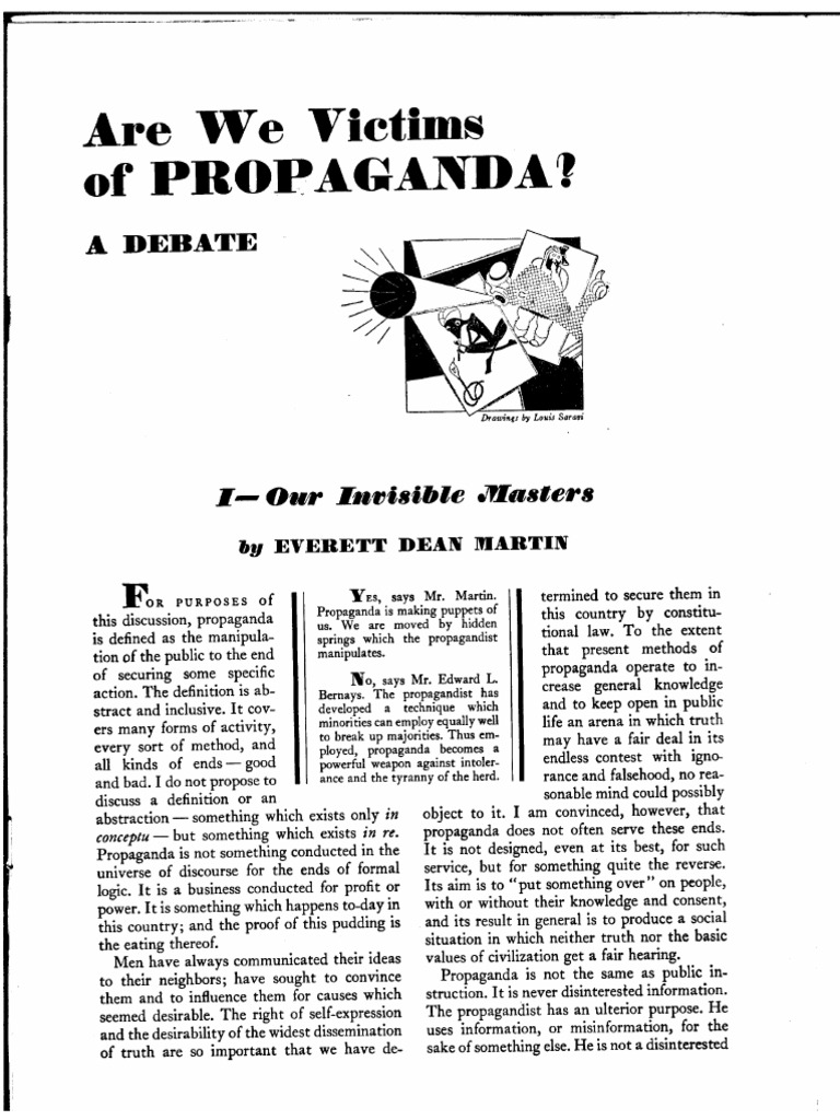 Are We Victims of Propaganda? A Debate | PDF