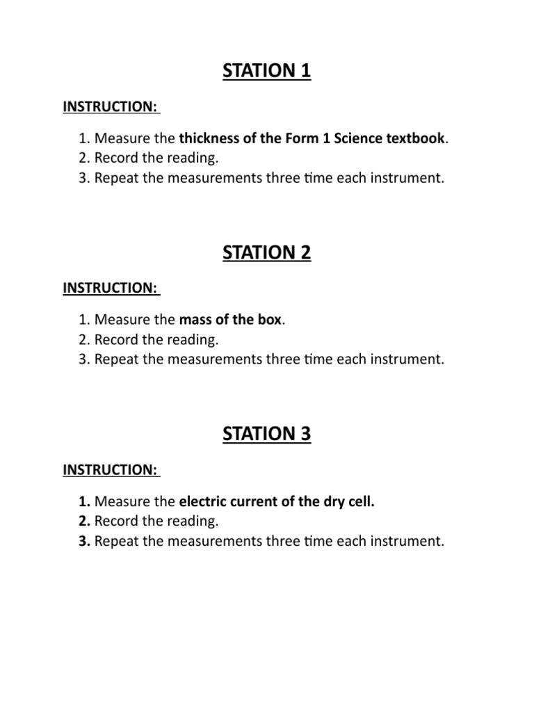 Station Instruction | PDF