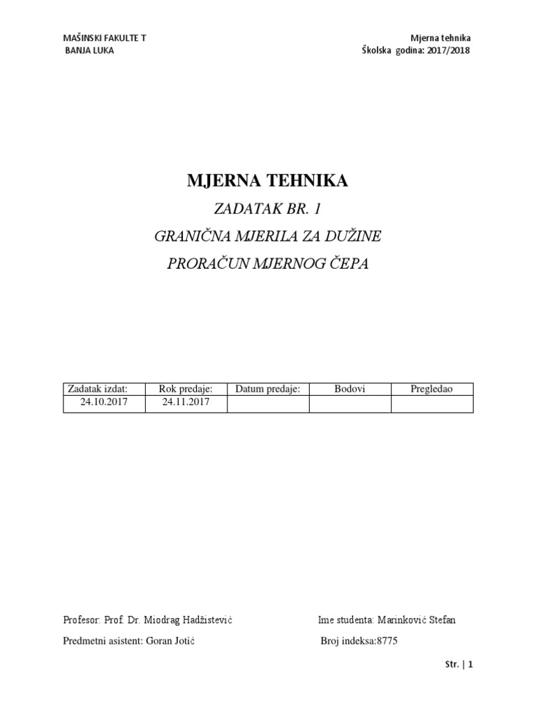Mjerna Tehnika Graficki | PDF