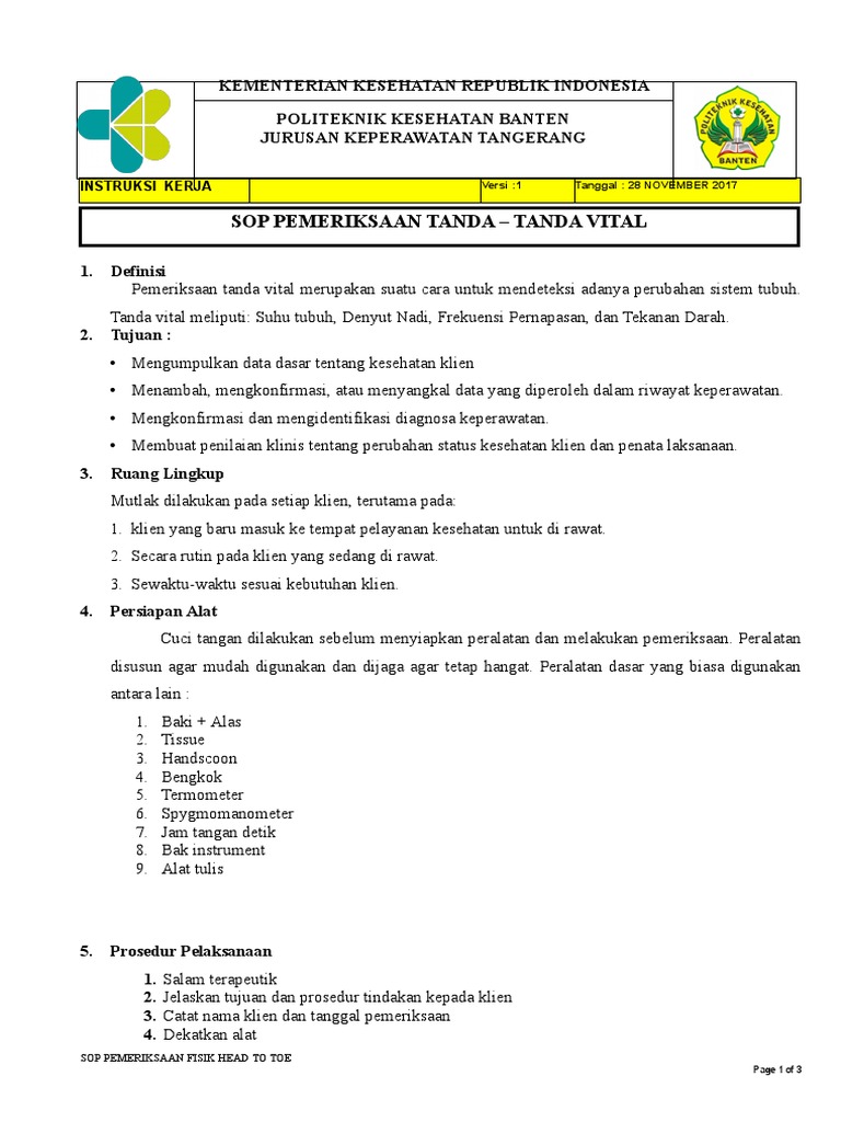 Hari Ini Sop TTV | PDF