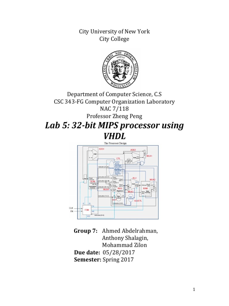 32-Bit Mips Processor Lab Report | Download Free PDF | Computer Data Storage | Input/Output