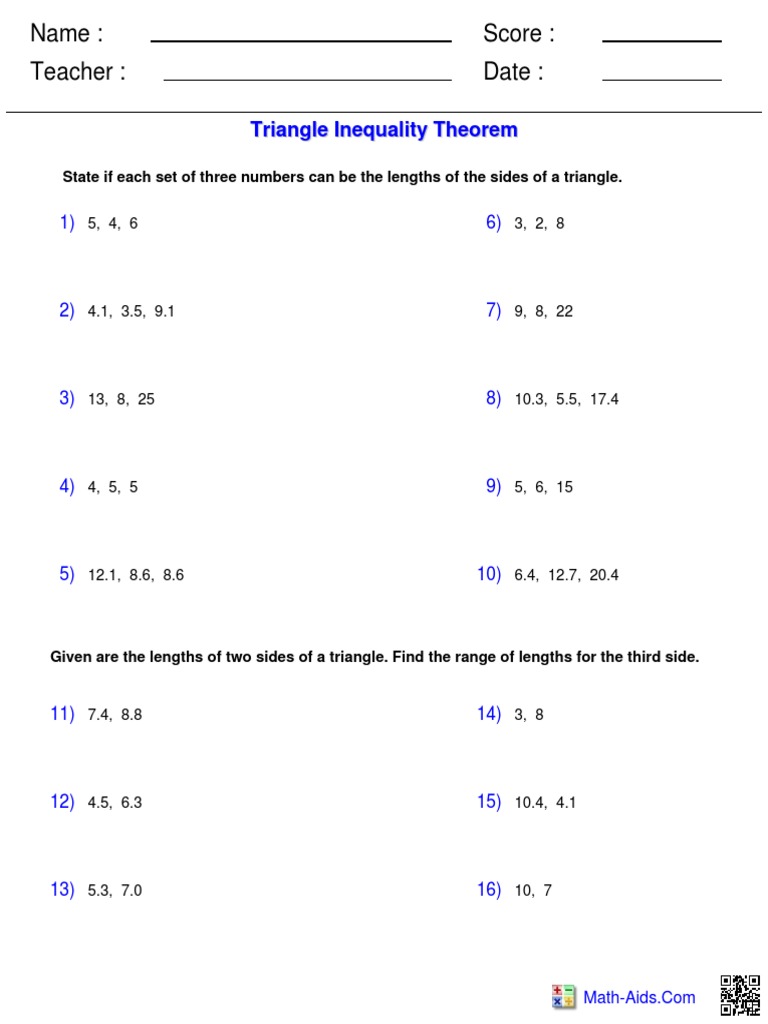 Triangle Inequality | PDF | Triangle | Euclidean Geometry