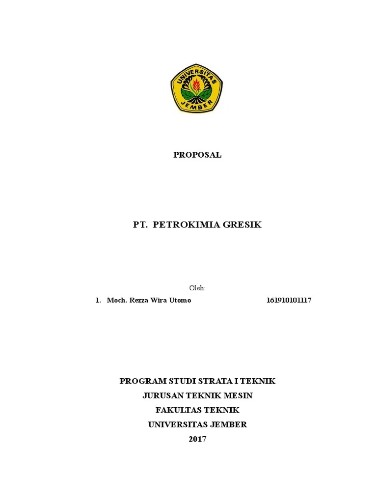 Pengajuan Penelitian (PT. PETROKIMIA GRESIK) | PDF