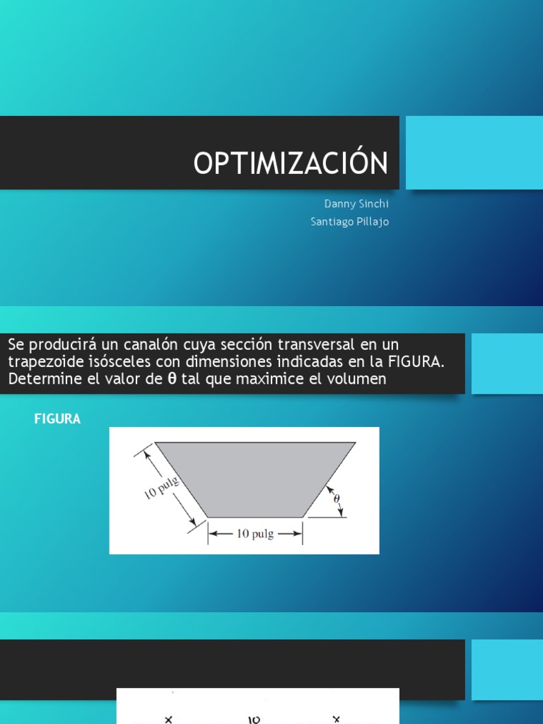 Optimización del Volumen de un Trapezoide | PDF
