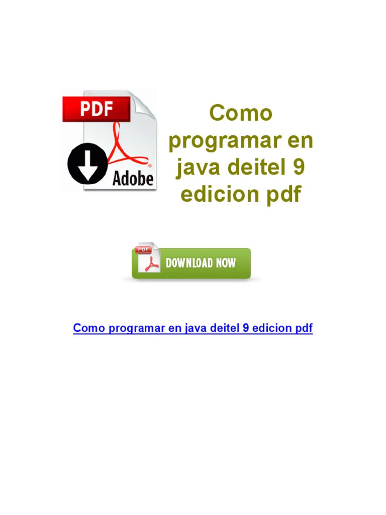 Como Programar en Java Deitel 9 Edicion PDF | PDF | Computers