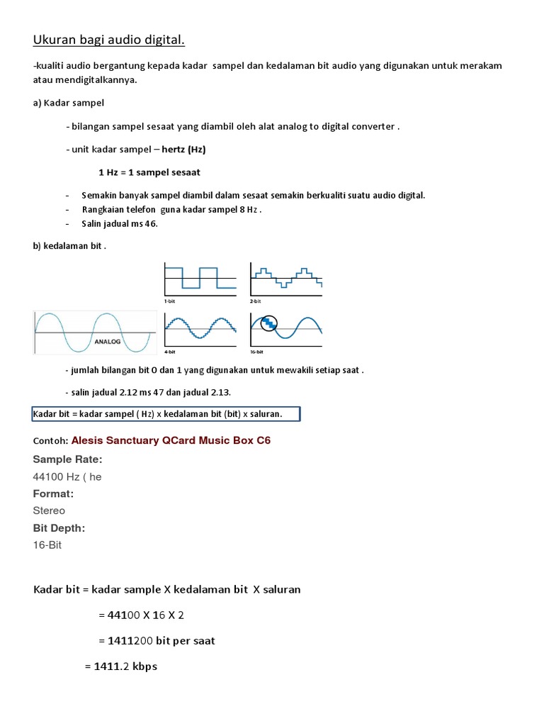Ukuran Bagi Audio Digital | PDF