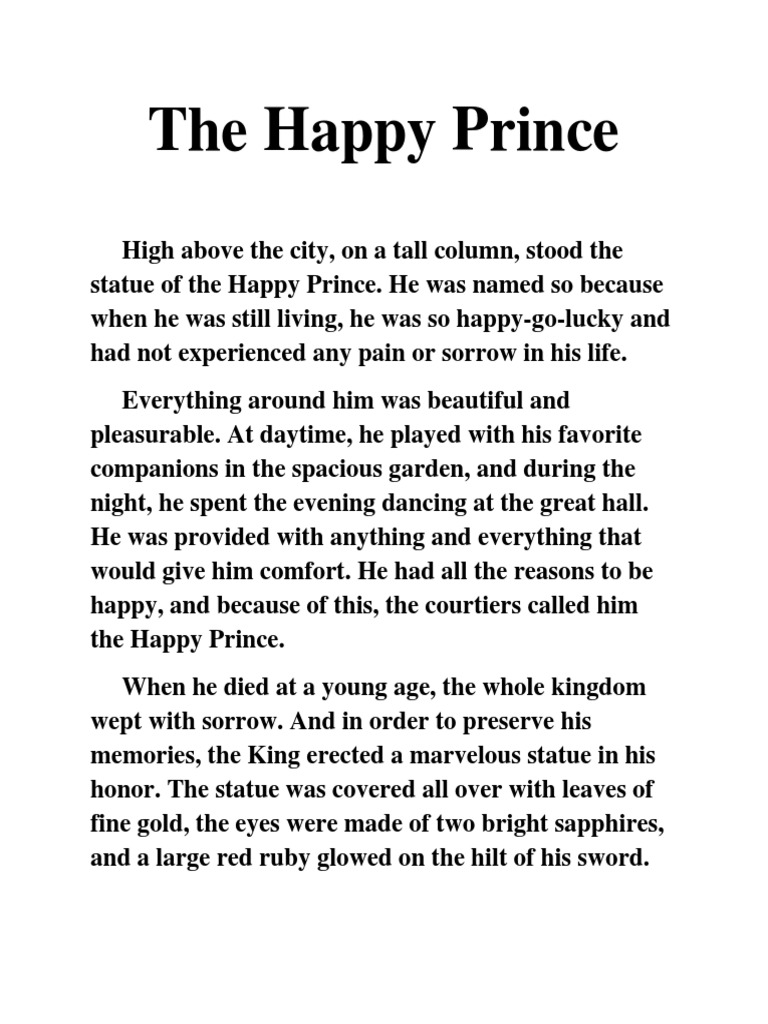The Happy Prince | PDF | The Happy Prince And Other Tales