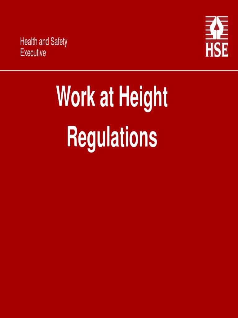 Work at Height Regulations PDF | PDF | Occupational Safety And Health ...