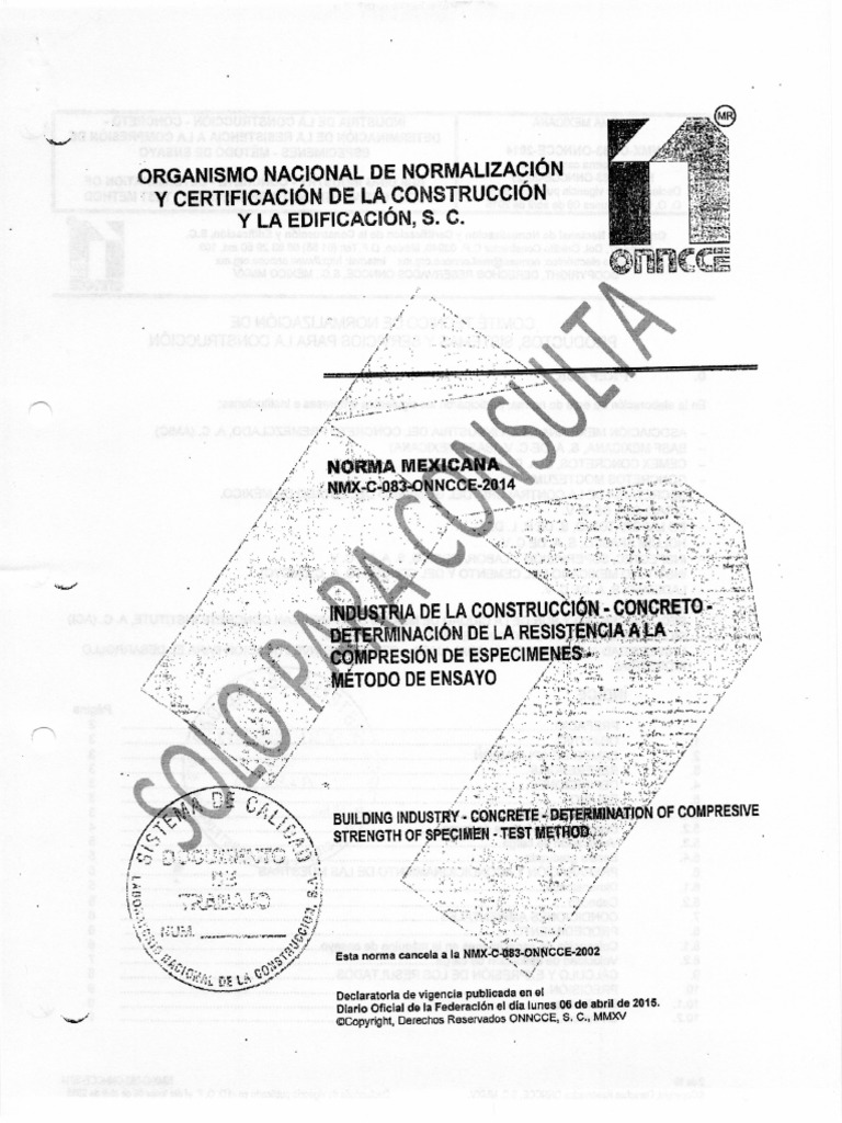 NMX C 083 2014 | PDF