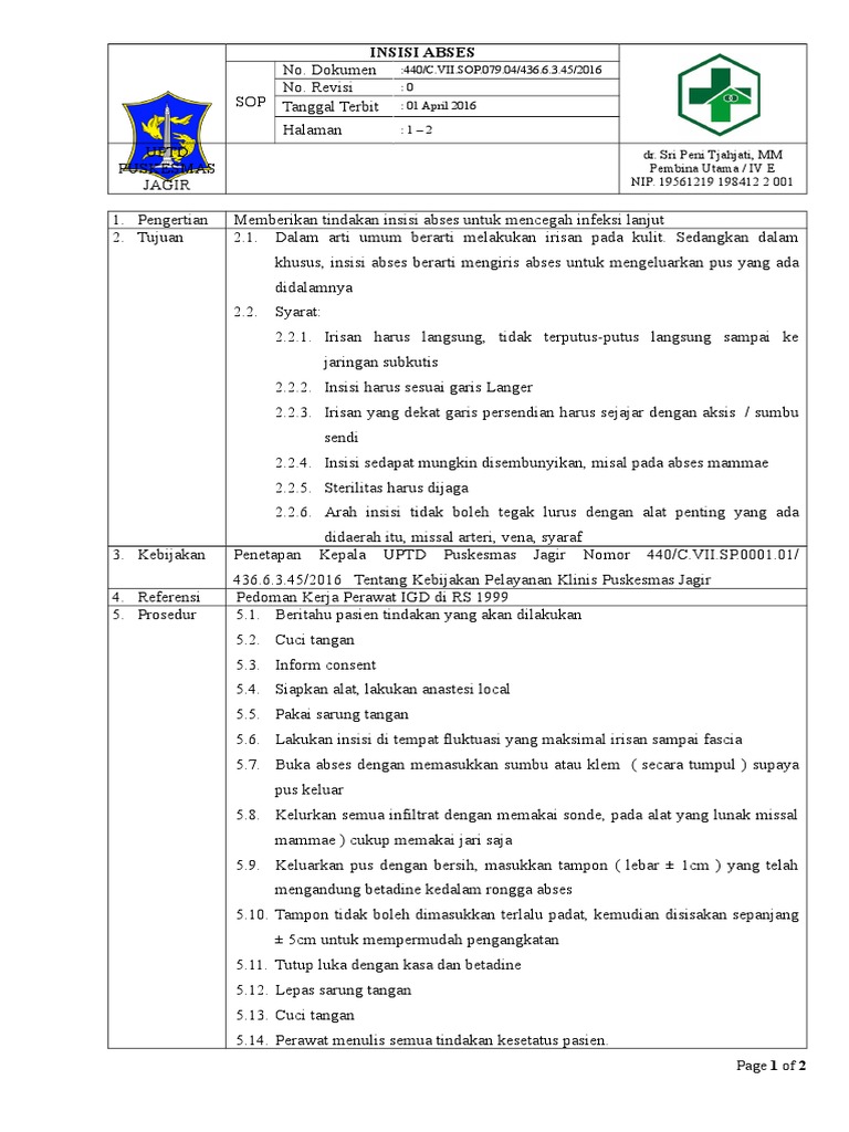 Sop Insisi Abses | PDF