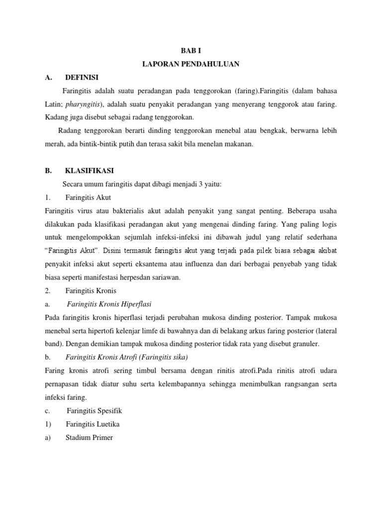 LP Dan Askep Faringitis Kronis | PDF | Kesehatan Holistik | Sains ...