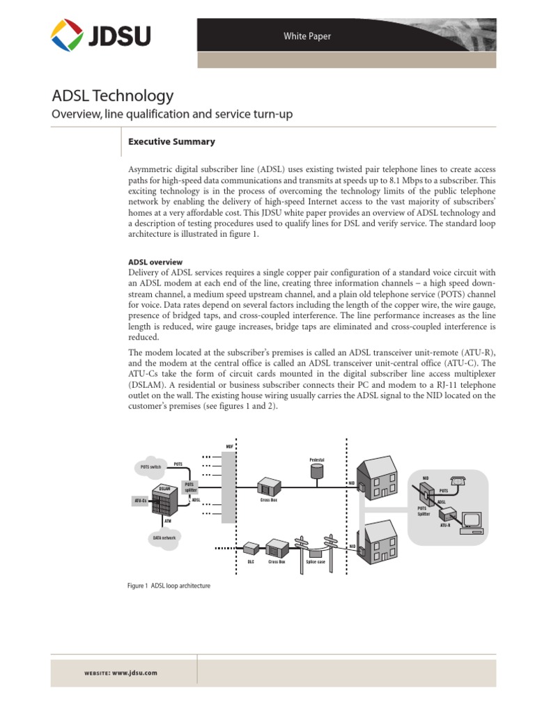 ADSL Technology White Paper | PDF | Digital Subscriber Line ...